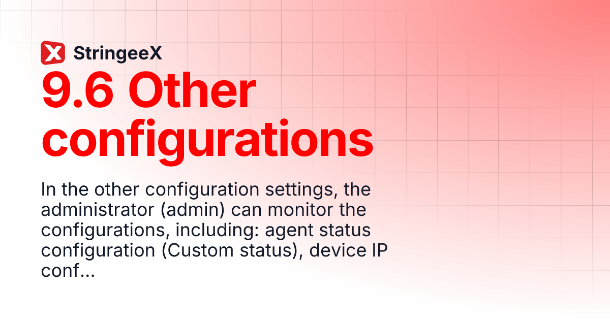 9.6 Other configurations | English | StringeeX