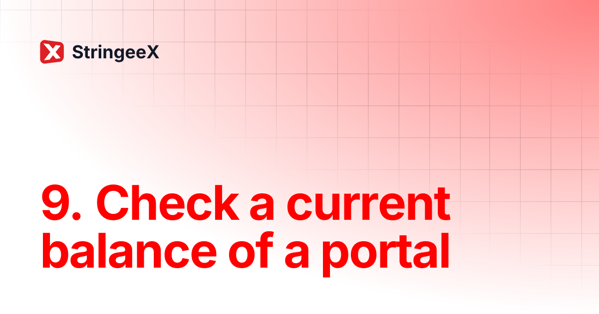 9. Check a current balance of a portal | English | StringeeX