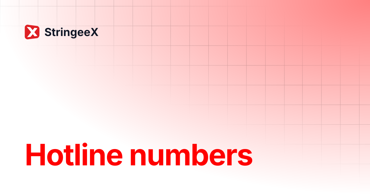 Hotline numbers | English | StringeeX